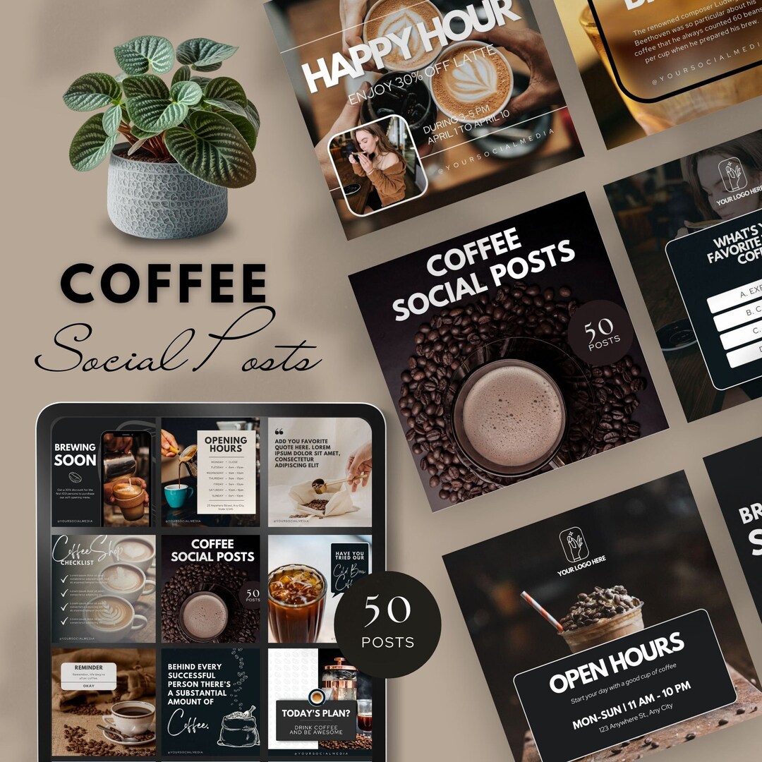 Coffee Shop Instagram Post Coffee Instagram Template Social Media Cafe ...