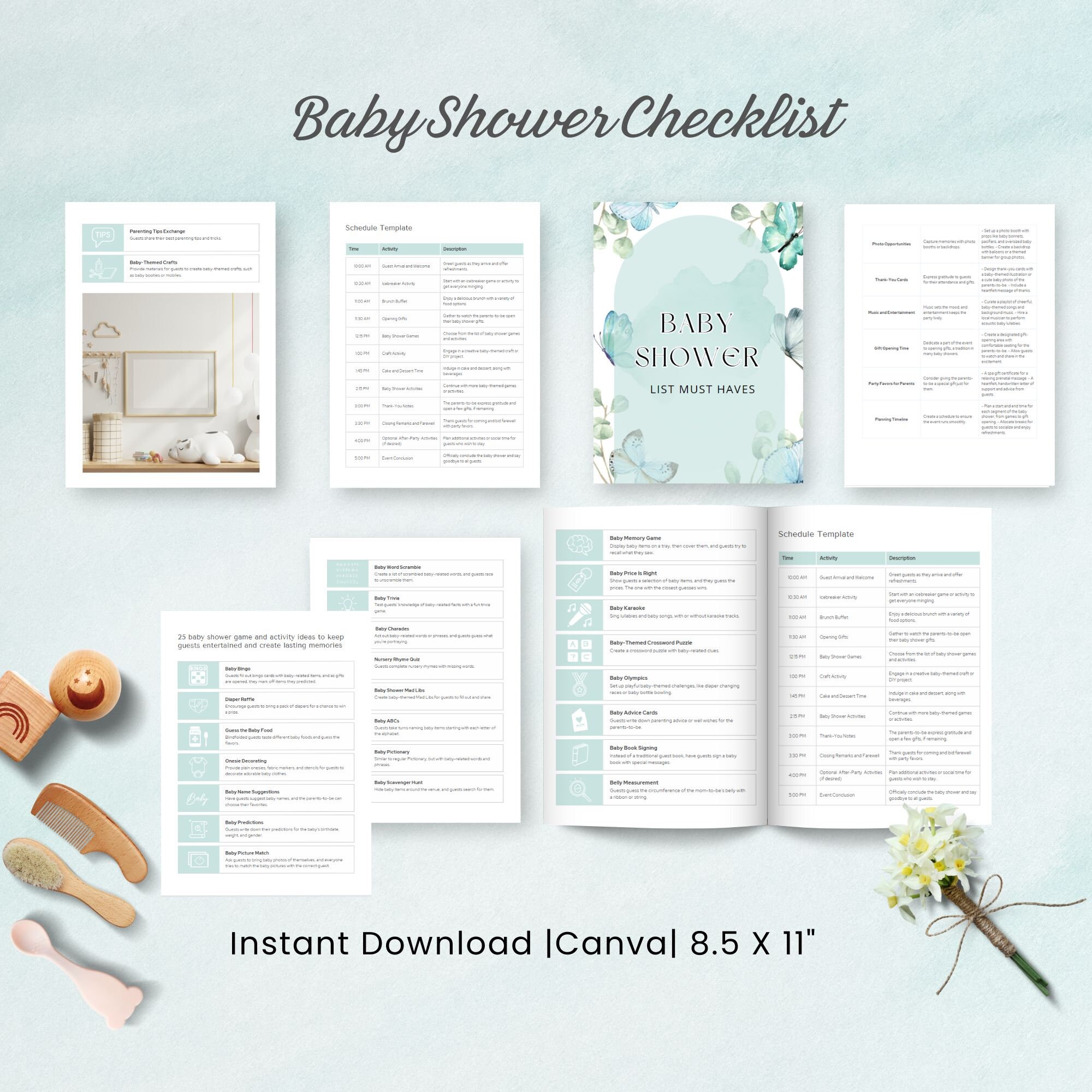 Baby Shower Checklist Baby Shower Planner Checklist Template Baby ...