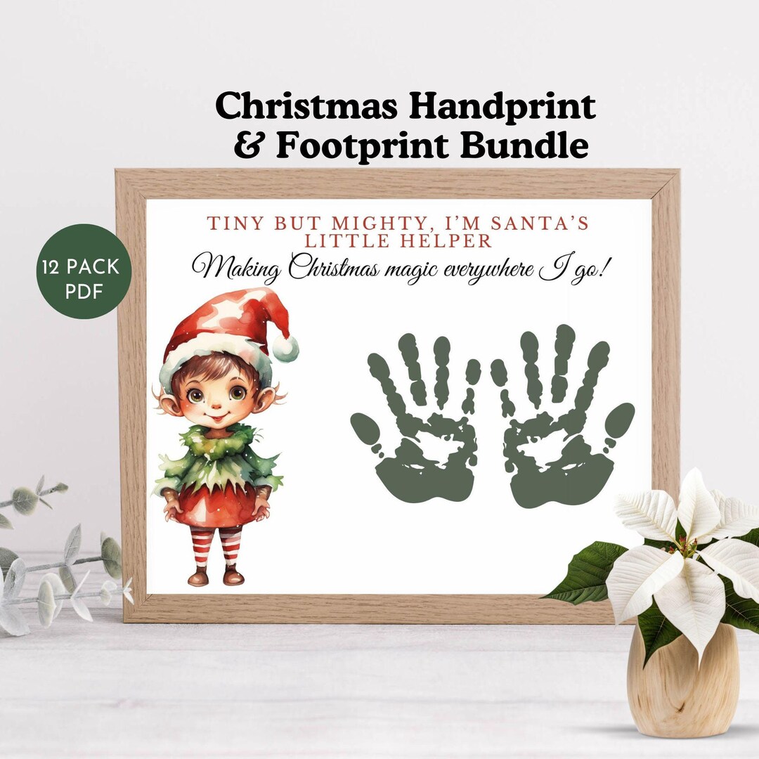 Handprint and Footprint Christmas Bundle Memory Keepsake Personalized ...