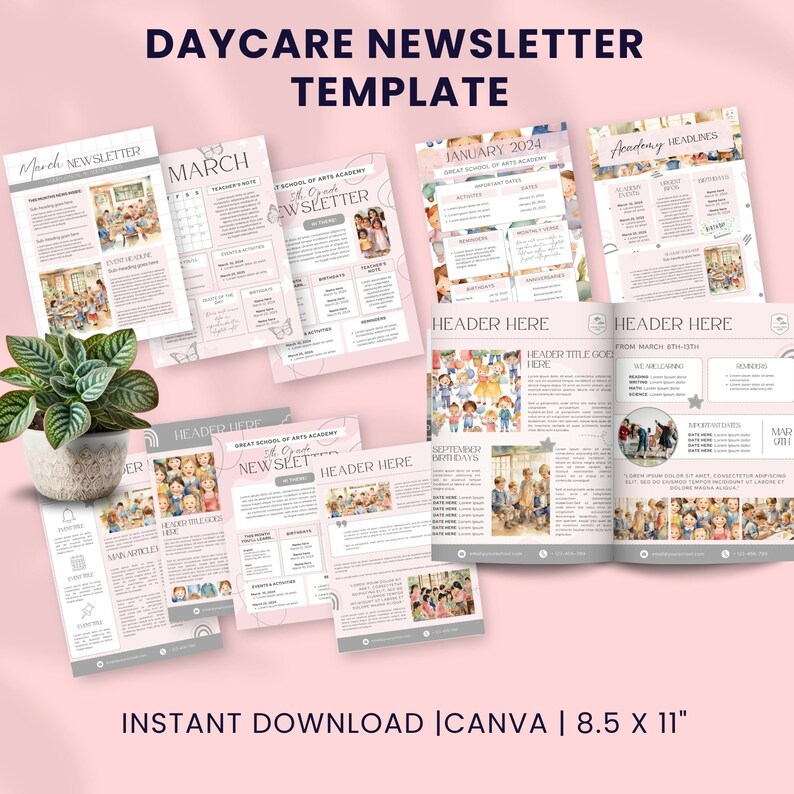 Daycare Newsletter Template School Newsletter for Preschool Classroom ...