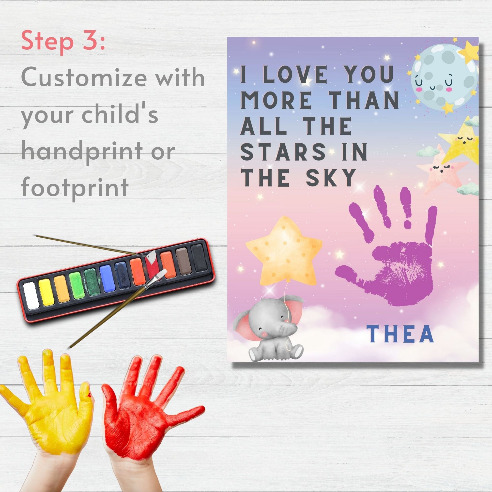 Handprint Art for Mom Handprint Gifts for Mom Baby Art Kids' Handprint ...