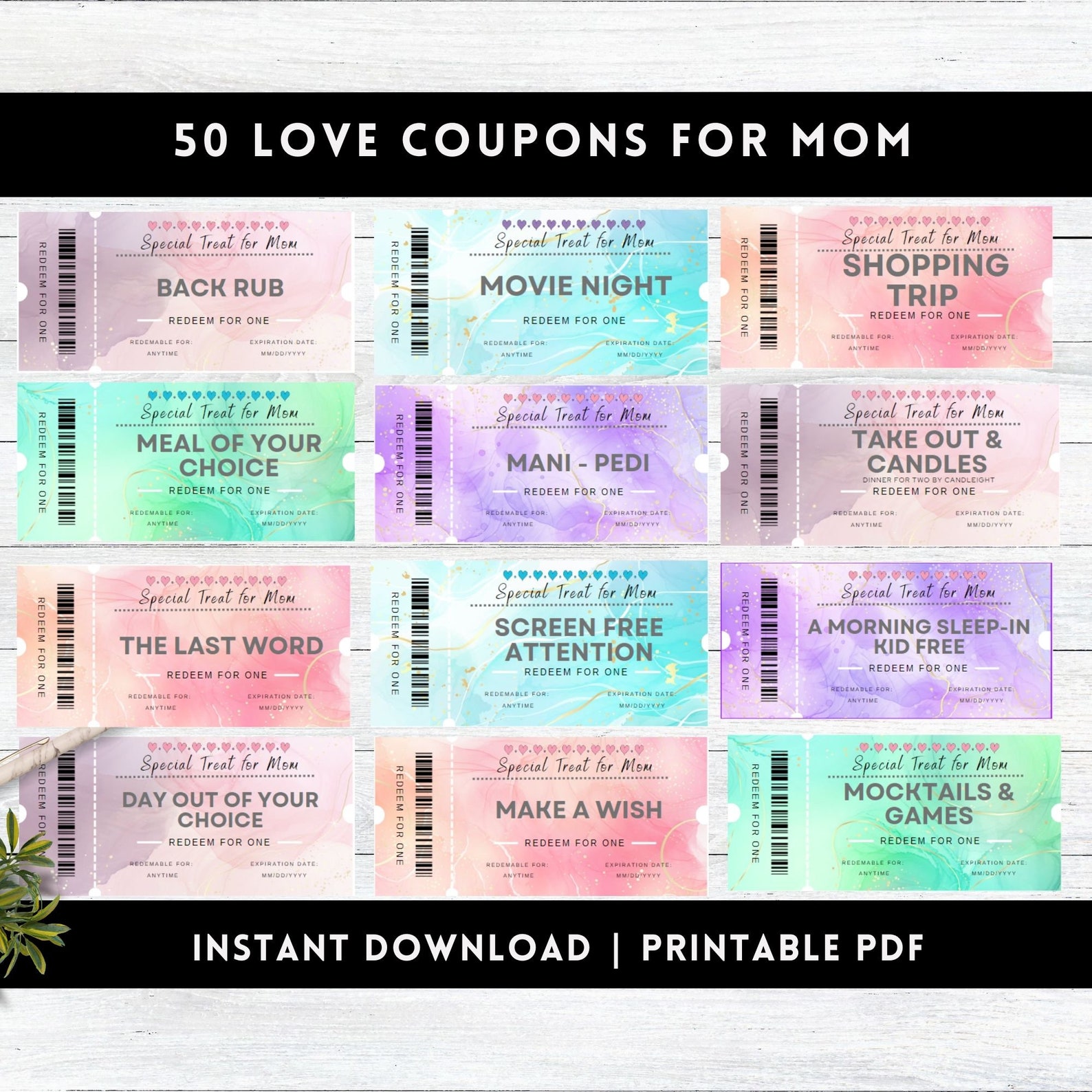 Coupons for New Mom Coupon Mom Coupon Book for Mom Coupon Gift Mom Gift ...