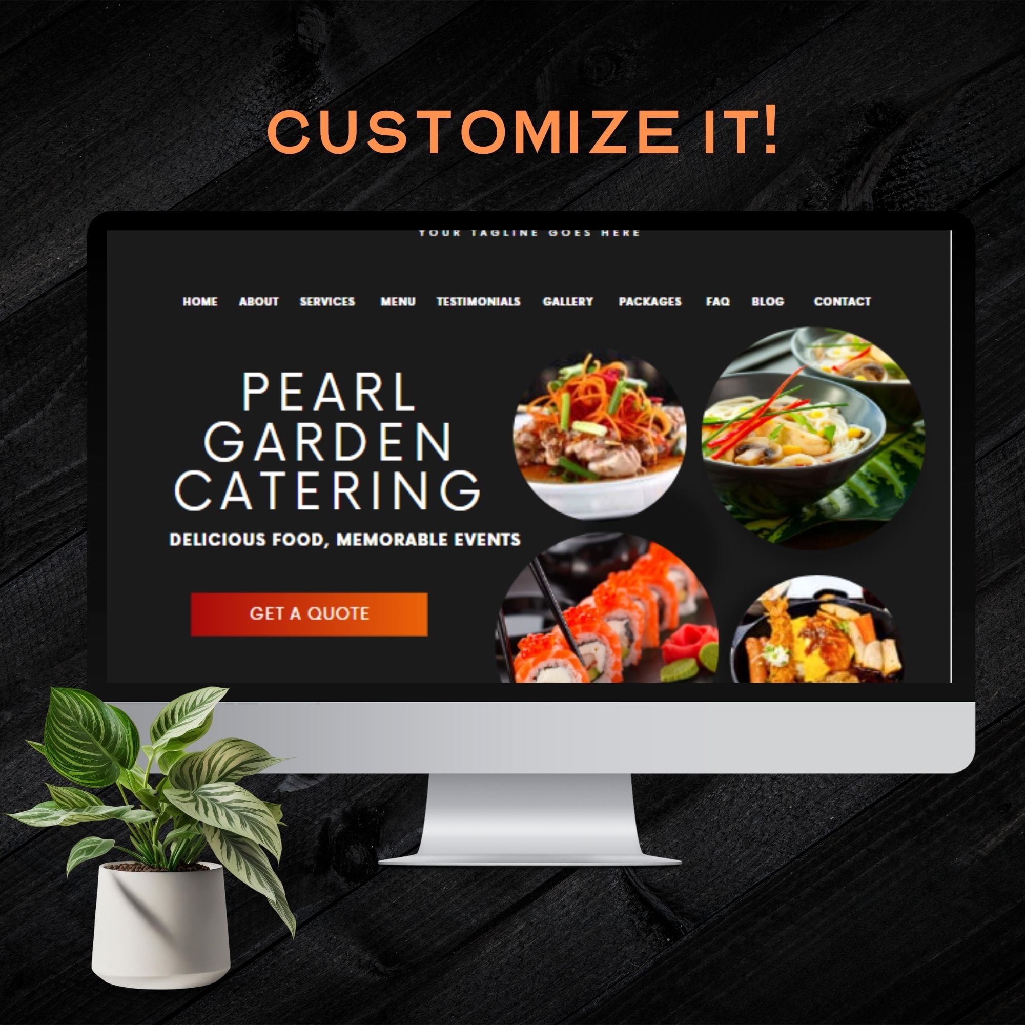 Website Template Catering Canva Event Catering Business Website Chef ...