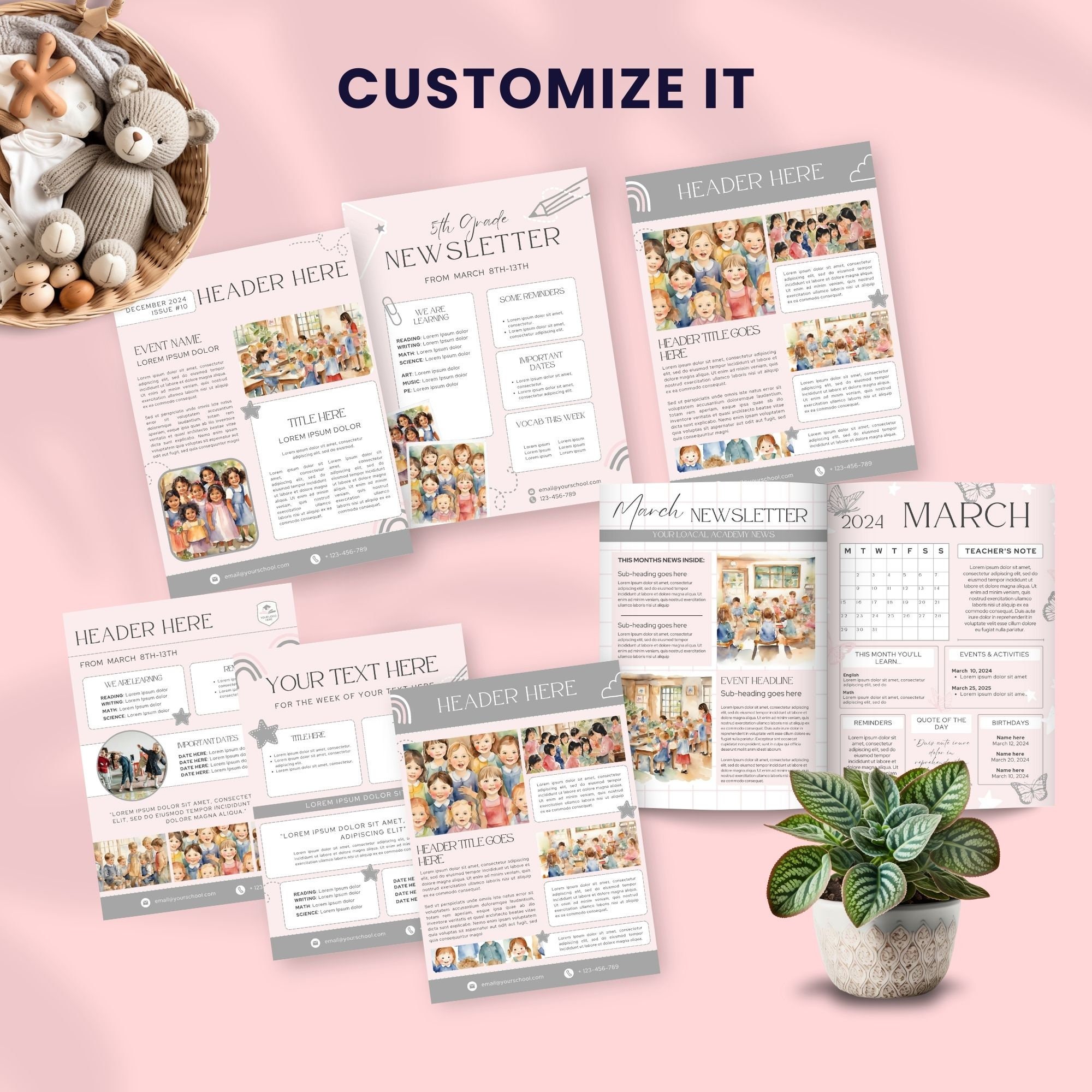 Daycare Newsletter Template School Newsletter for Preschool Classroom ...