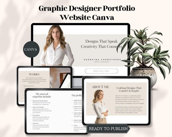 Portfolio Website Template for Designers, Graphic Design Portfolio ...