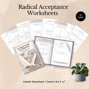 Radical Acceptance Worksheet, DBT Coping Skills, Emotional Regulation ...