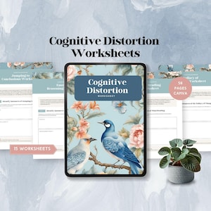 Cognitive Distortion Worksheets Cbt Cognitive Behavioural Therapy ...