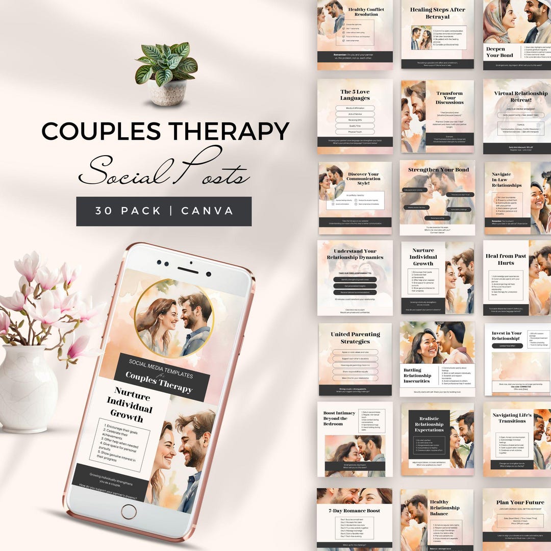 Social Media Templates for Couples Therapy Instagram Post Relationship ...