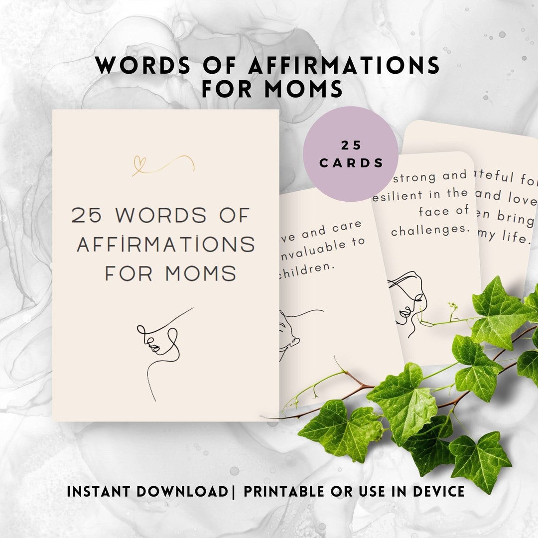 Mom Affirmation Cards for Positive Mindset and Motivation Uplifting ...