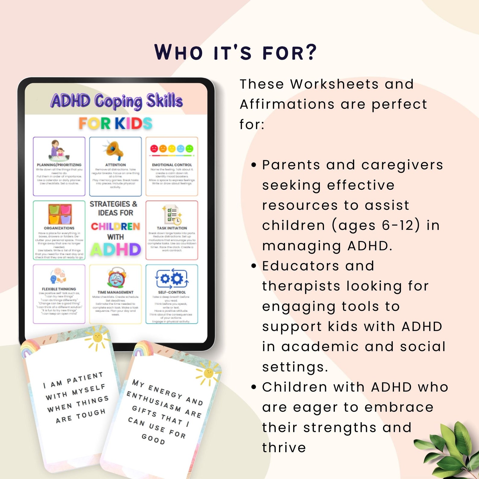 Adhd Worksheets for Kids Printable Resources Adhd Workbook for Kid ...