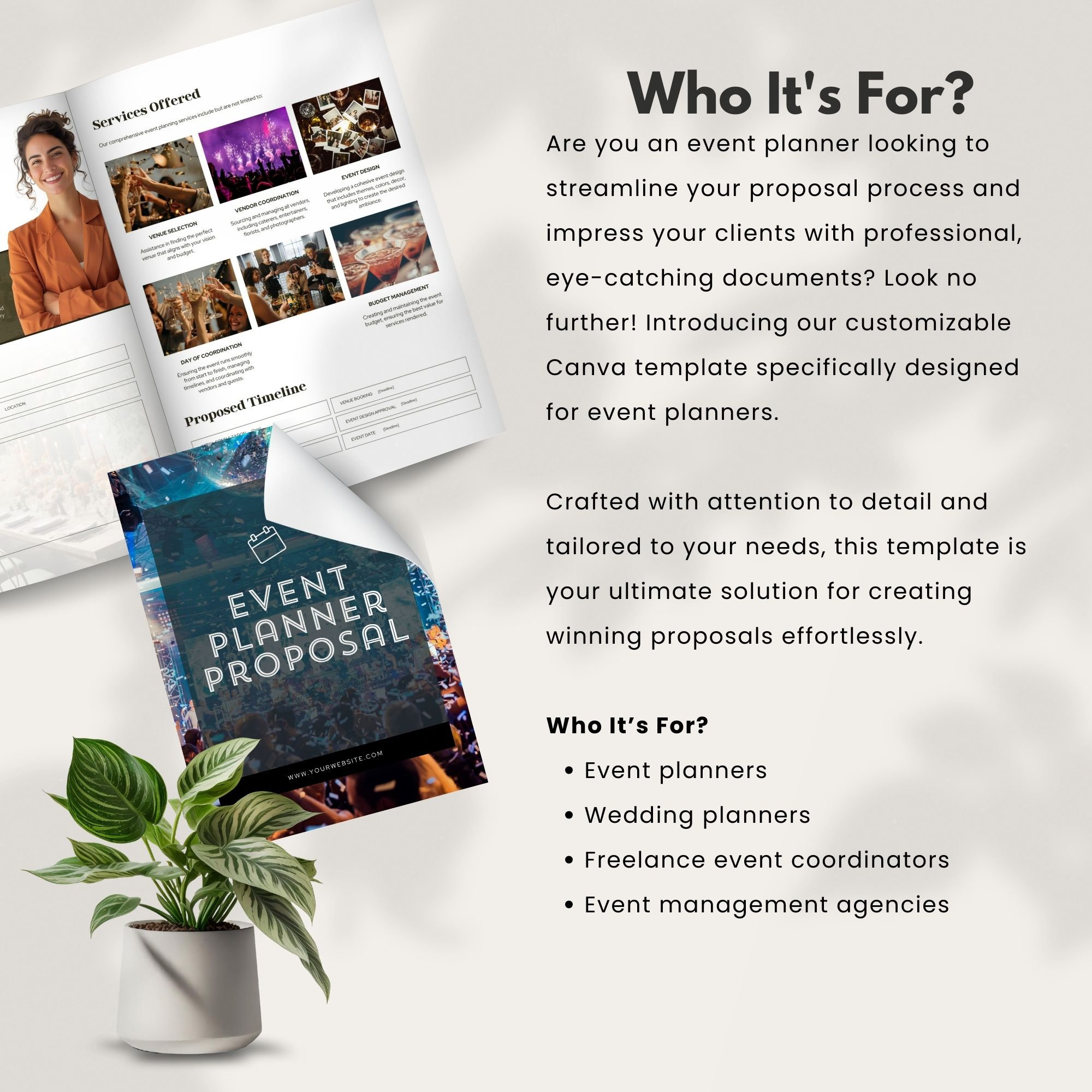 Event Planner Proposal Template Wedding Planner Freelance Professional ...