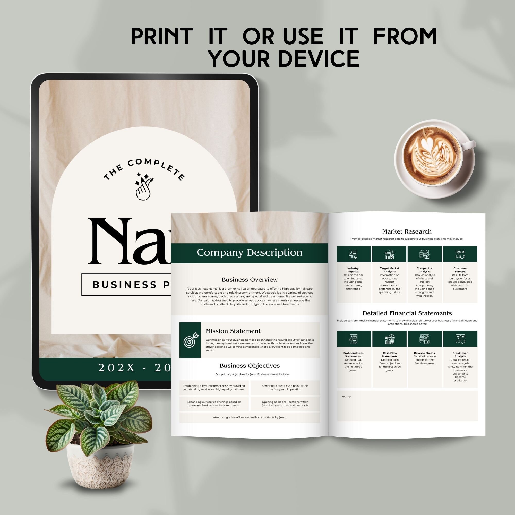 Nail Tech Business Plan Template for Nails Salon Business Proposal ...