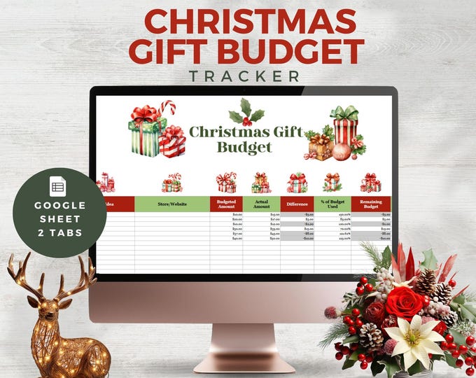 Christmas Gift Tracker for Excel & Google Sheets, Christmas Planner ...