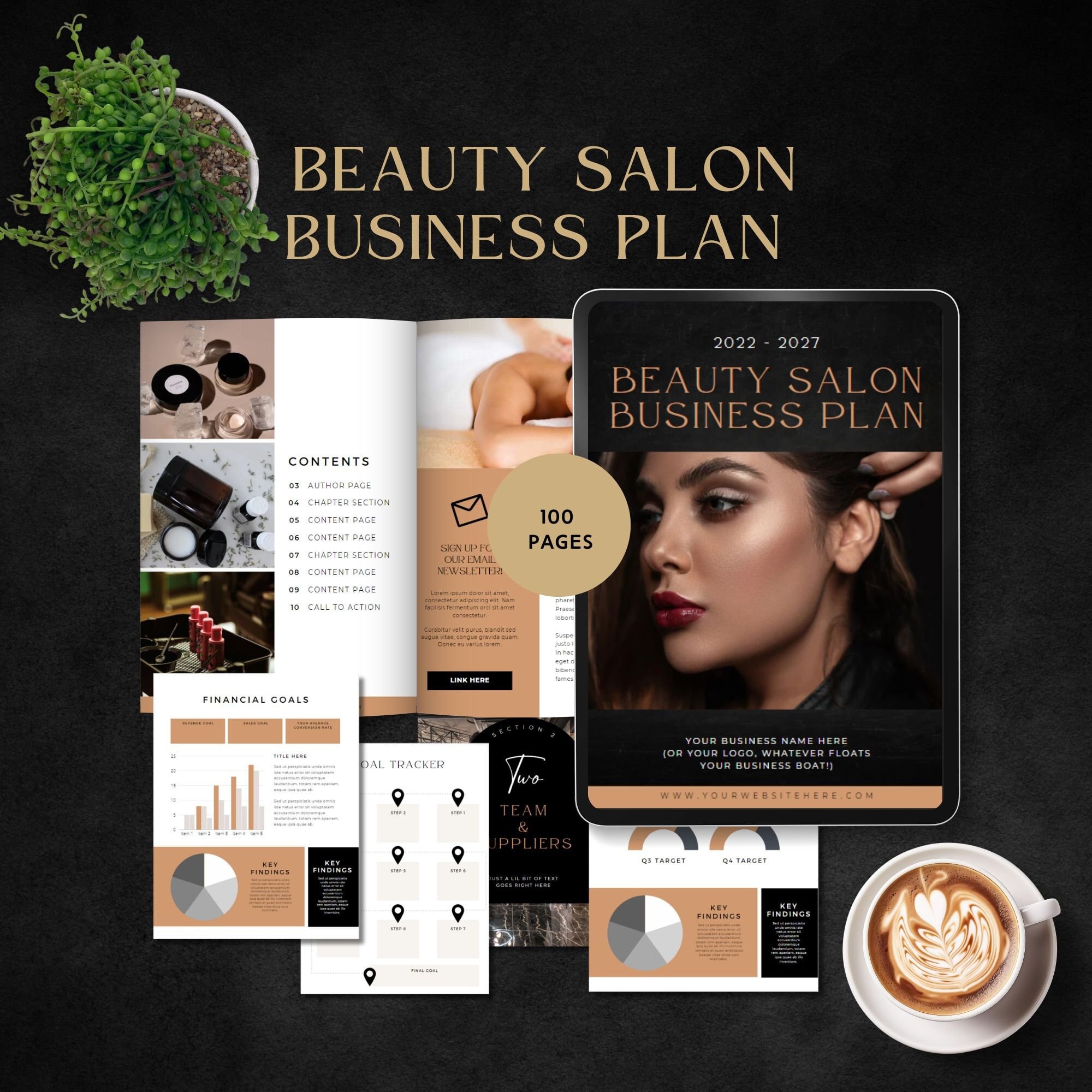 Business Plan for a Beauty Salon Template Canva Hair Nail Skin Salon ...