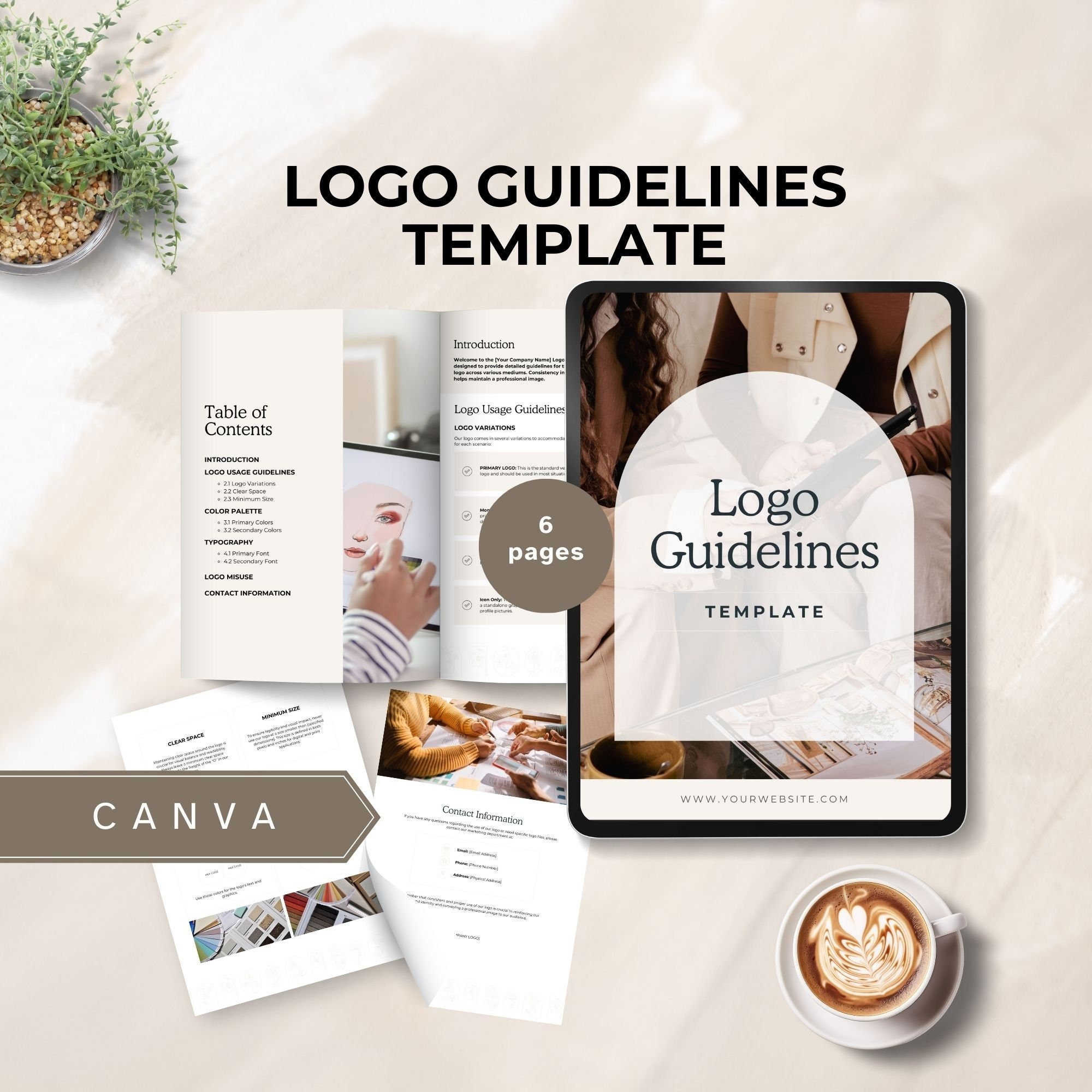Logo Guidelines Template Small Business Branding Template Canva Kit ...