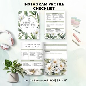 Instagram Checklist Profile Optimize IG Bio Layout Social Media Manager Instagram Feed Planner ...