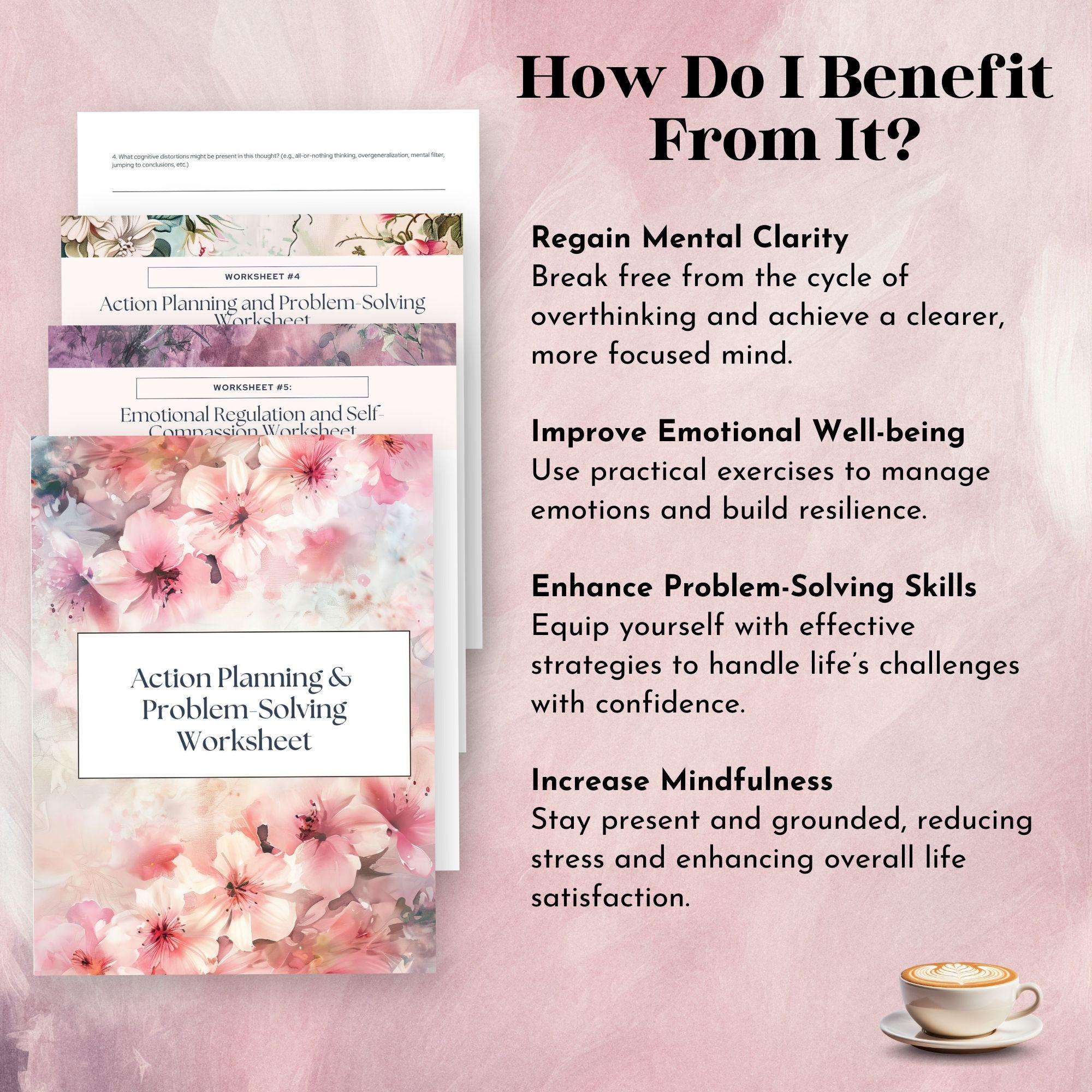 Overthinking Worksheets Teen Anxiety Workbook Coping Skill Journal ...