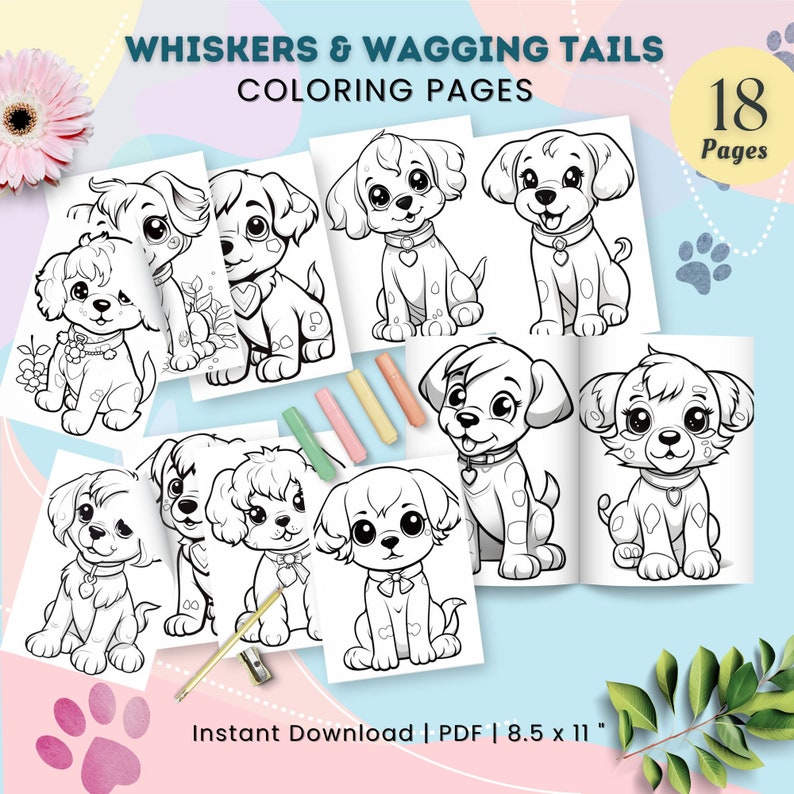 Coloring Pages Dogs Cute Dogs Coloring Book for Kids Stylish Dogs Cute ...