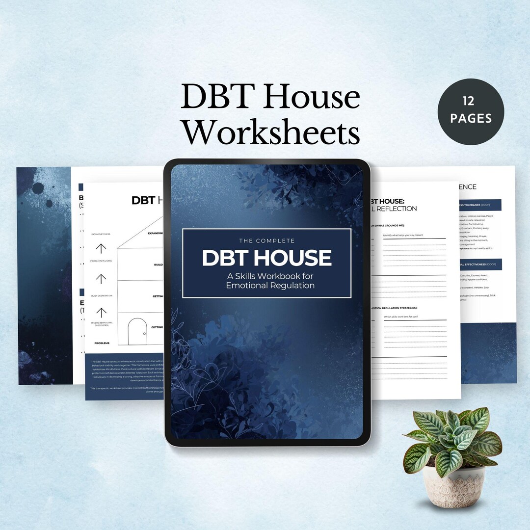 DBT House Worskheet Emotional Regulation Workbook Coping Therapy Skills ...