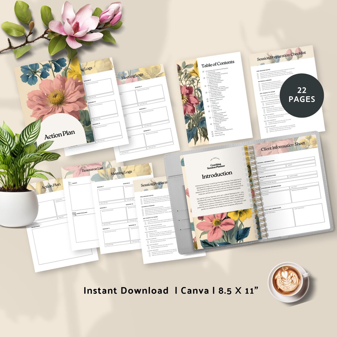 Coaching Session Planner Template Canva Client Session Note Toolkit ...