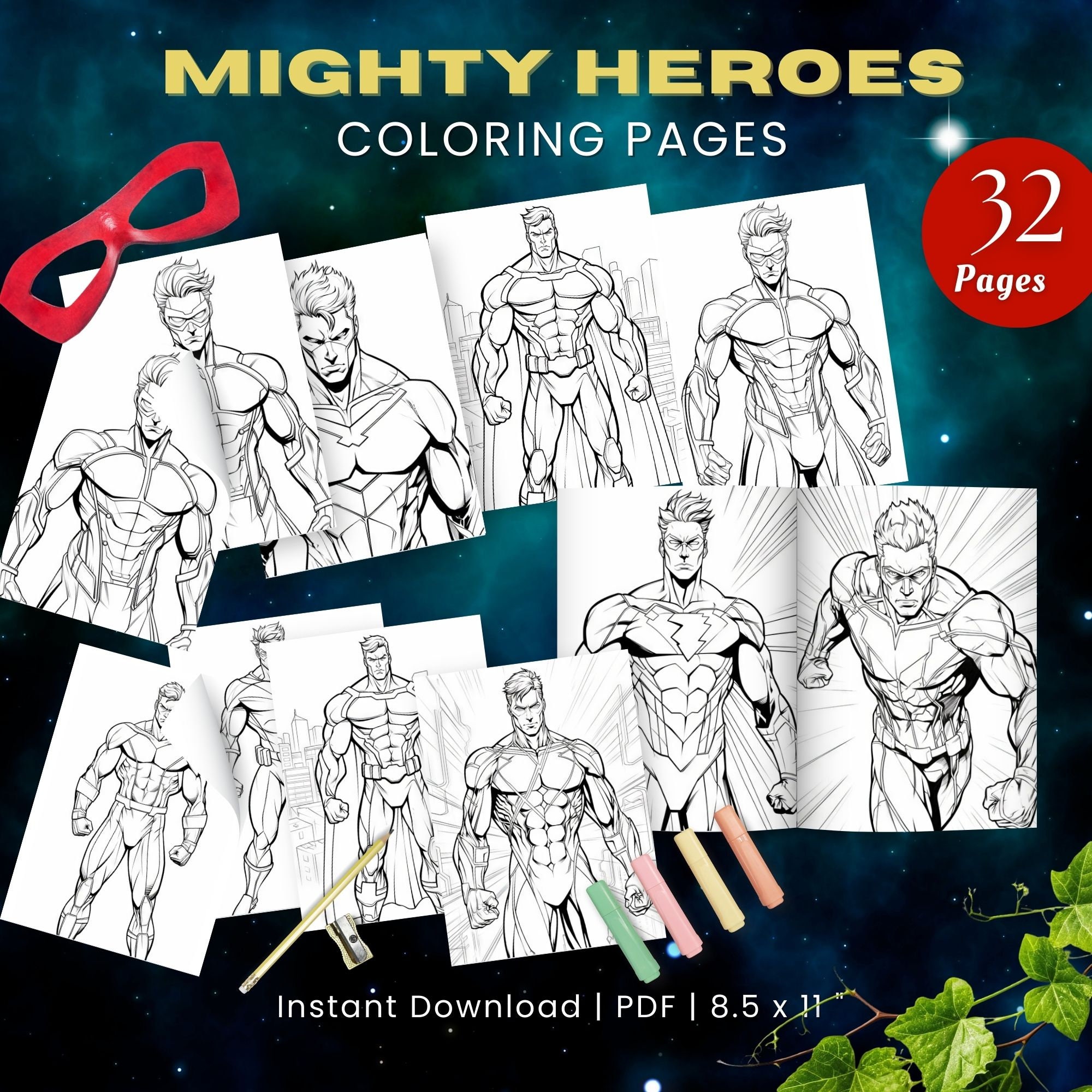Heroes Coloring Pages Hero Coloring Sheet for Kids Coloring Book Comic ...