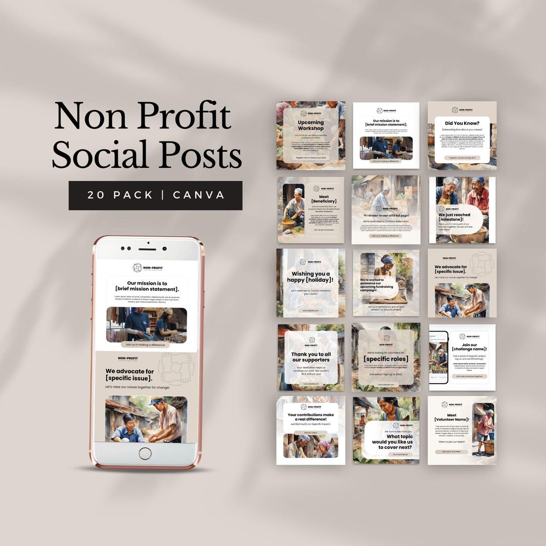 Non Profit Social Media Post Templates for Charity Instagram Volunteer ...