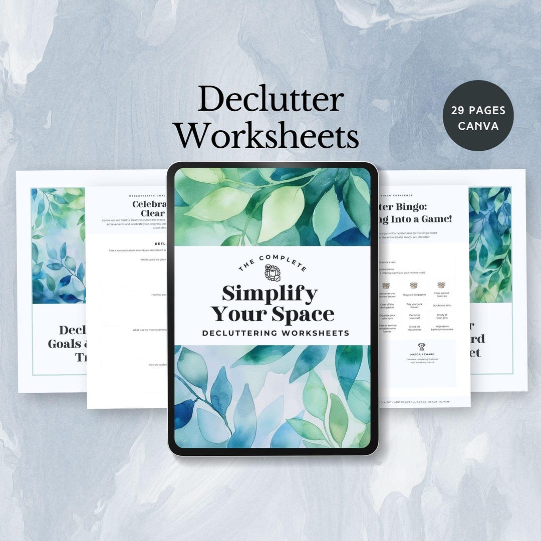 Declutter Worksheet Cleaning Schedule for Busy Mom Brain Dump Template ...