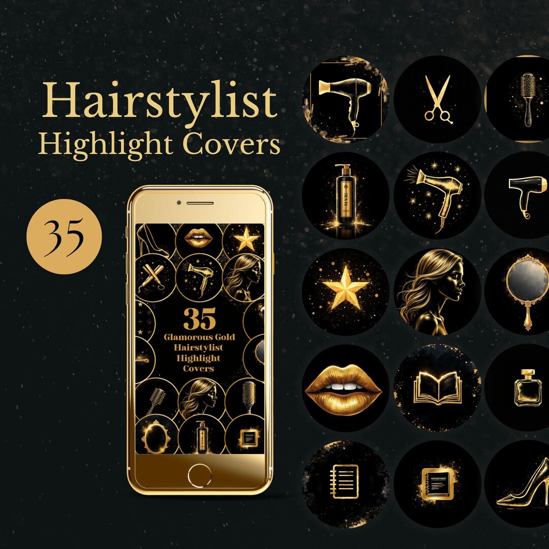 Instagram Highlight Covers for Hairstylist Social Media Icon Hair Salon ...