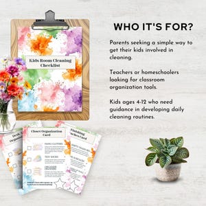 Kids Room Cleaning Checklist Children Cleaning Cards Family Chore Chart ...