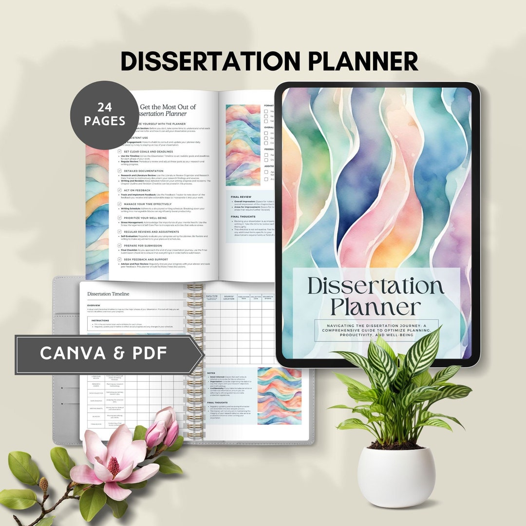 Dissertation Planner Canva Template University Planner Master Phd ...