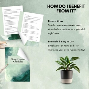 Sleep Hygiene Checklist Sleep Tracker Printable Bedtime Diary Improve ...