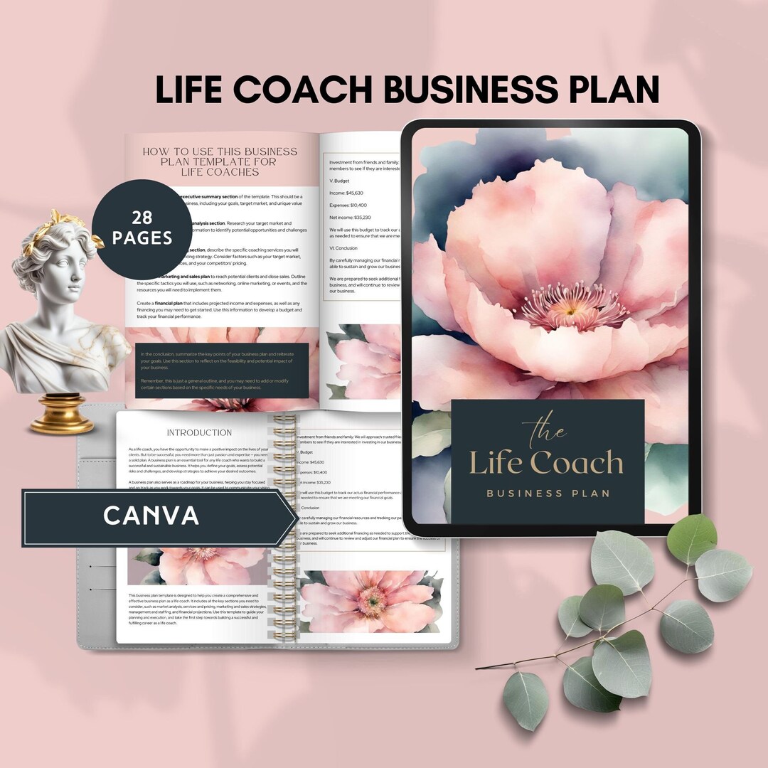 Life Coach Business Plan Template Canva Start-up Proposal for Life ...
