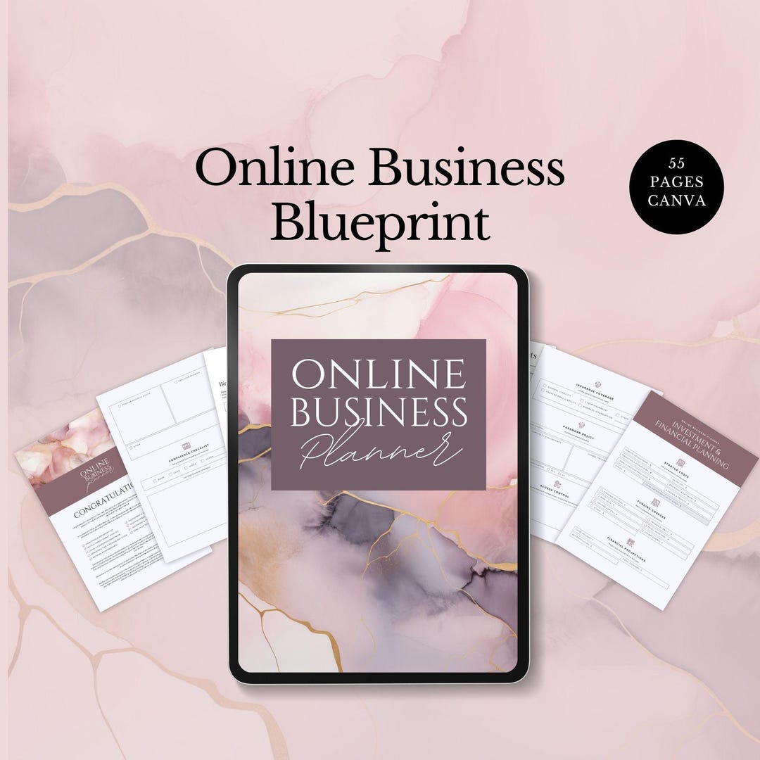Online Business Blueprint Plan Digital Small Business Owner Planner ...