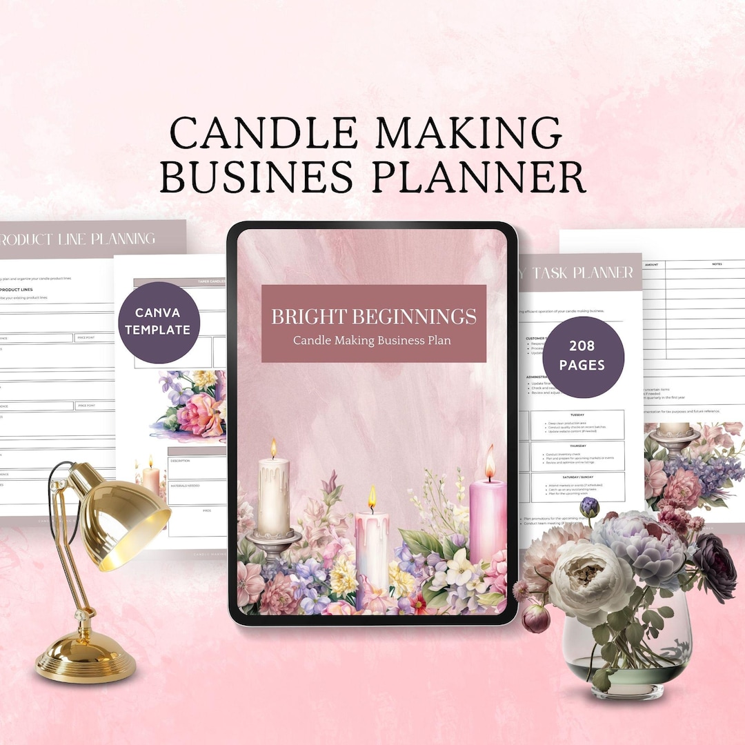 Candle Business Plan Template Candle Making Small Business Planner Kit ...