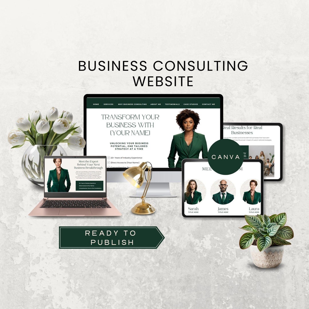 Business Consulting Website Templates Canva Coach Consultant Freelancer ...