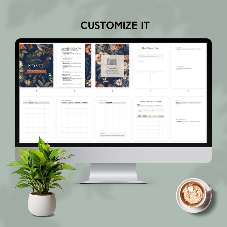 Novel Planner Printable Author Novel Writing a Book Guide Workbook ...