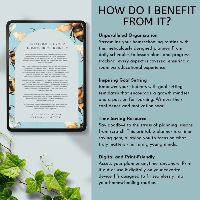 Homeschool Planner Printable Pdf Homeschool Digital Planner iPad ...