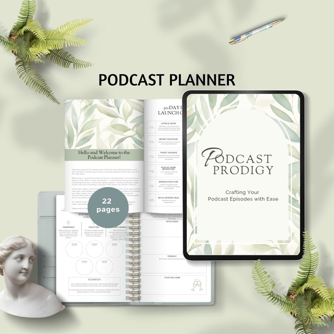 Podcast Content Planner Podcast Planner Digital Printable Podcast ...