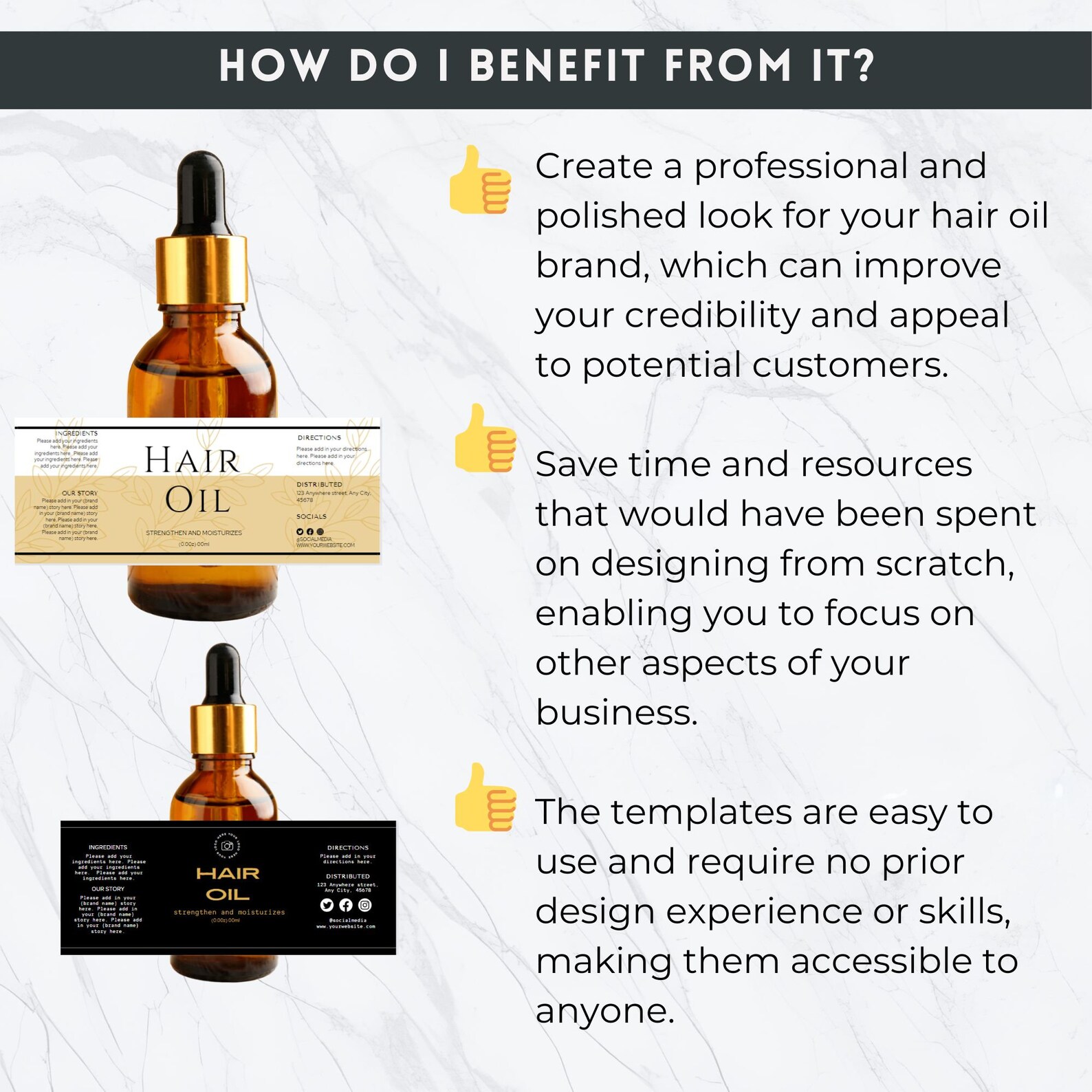 Hair Oil Labels Templates Hair Oil Bottle Label Hair Growth Oil Label ...