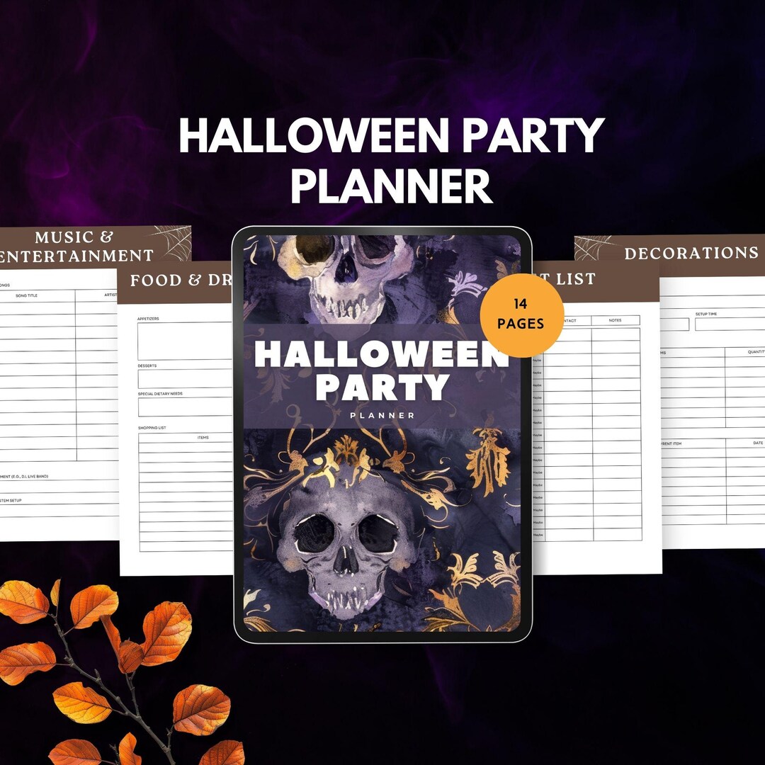 Halloween Party Planner Halloween Organizer Holiday Printable Autumn ...