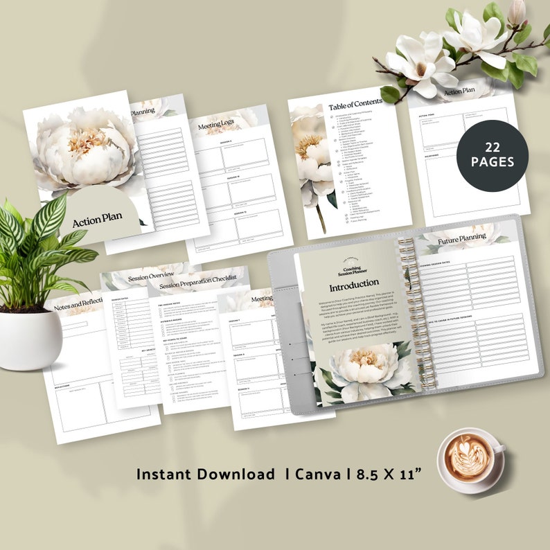 Coaching Session Planner Template Canva Client Session Note Toolkit ...