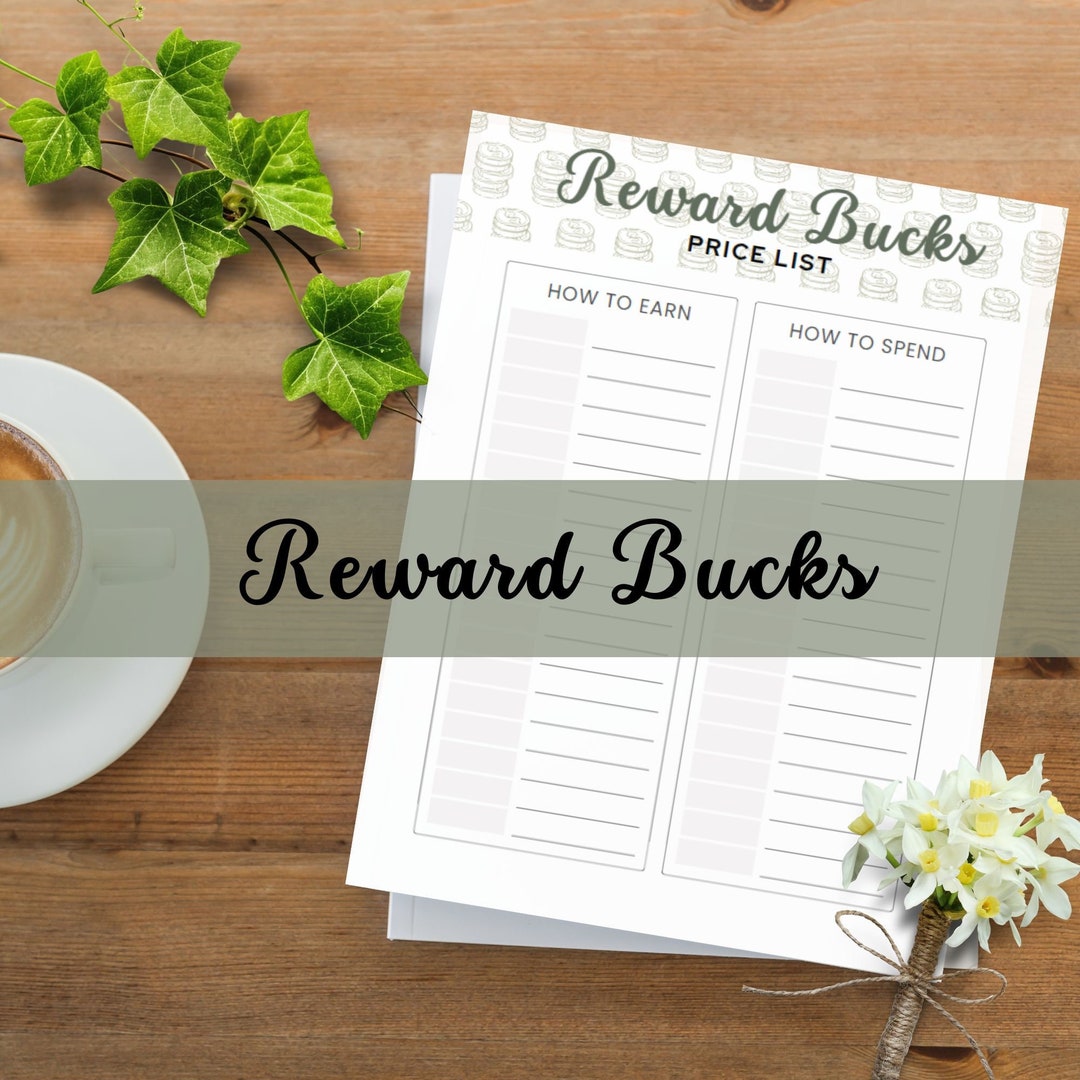 Kids Reward Bucks and Chart Classroom Good Behavior Bucks Mom Bucks ...