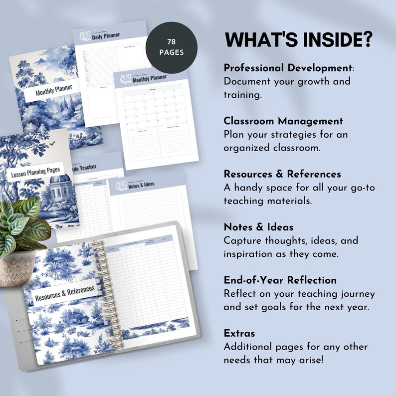 Printable Teacher Planner 2024-2025 Templates Teacher Planner 2024-2025 ...