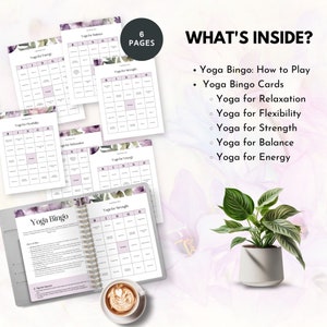 Yoga Bingo for Kids Yoga Game Printable Wellness Bingo Fitness Activity ...