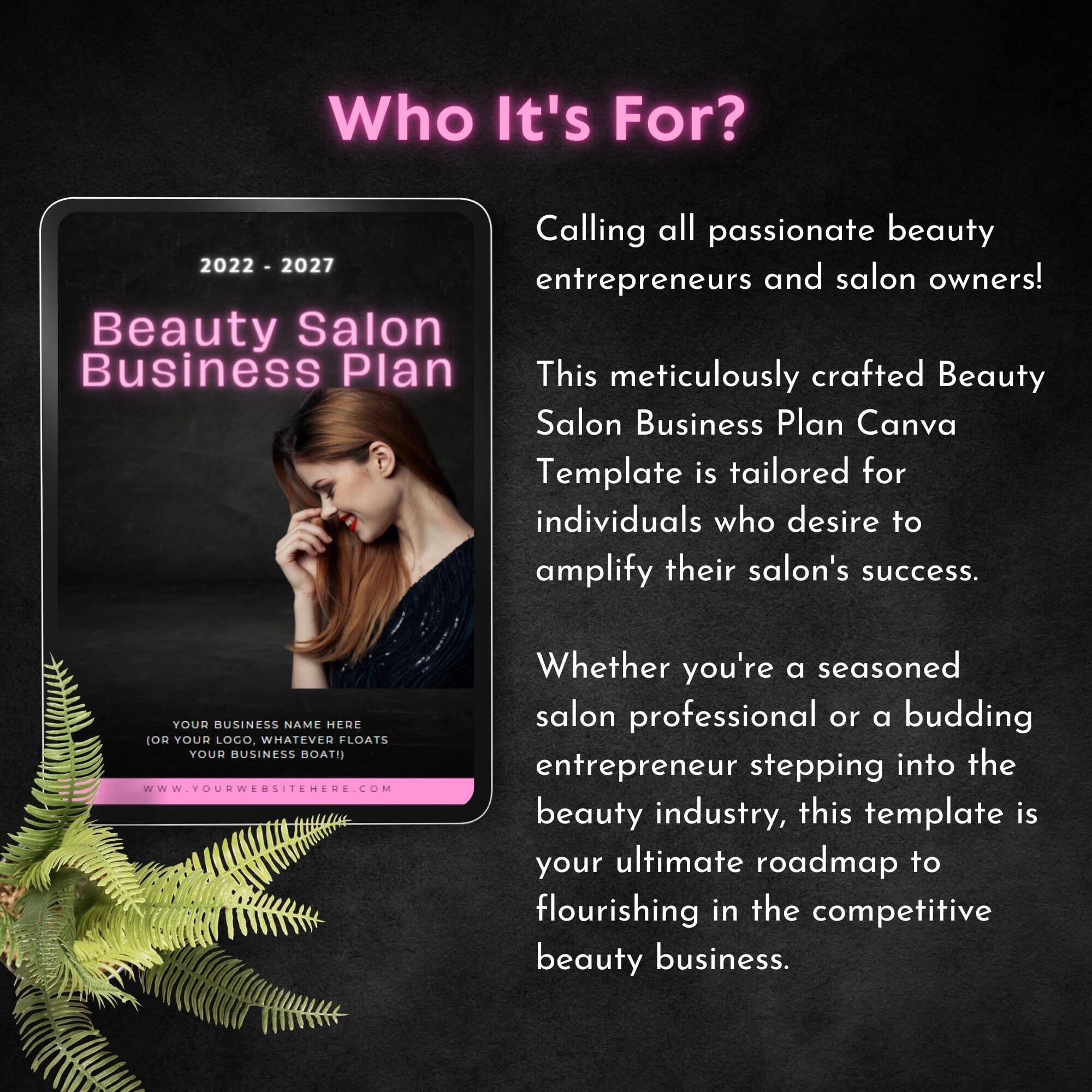 Beauty Salon Business Plan Template Canva Hair Nail Skin Salon Business ...