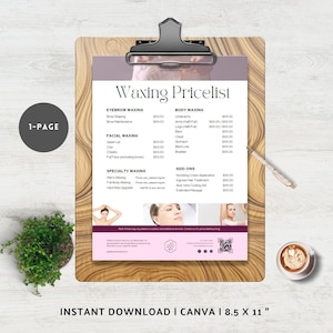 Waxing Services Price List Template Canva Brazilian Waxing Bikini Flyer ...