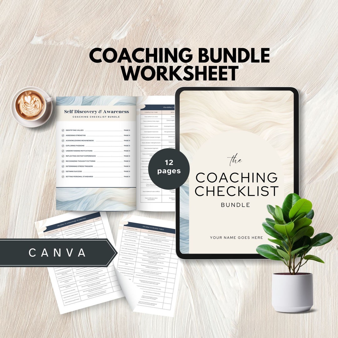 Worksheet Bundle Coach Canva Templates Life Coaching Checklist Self ...