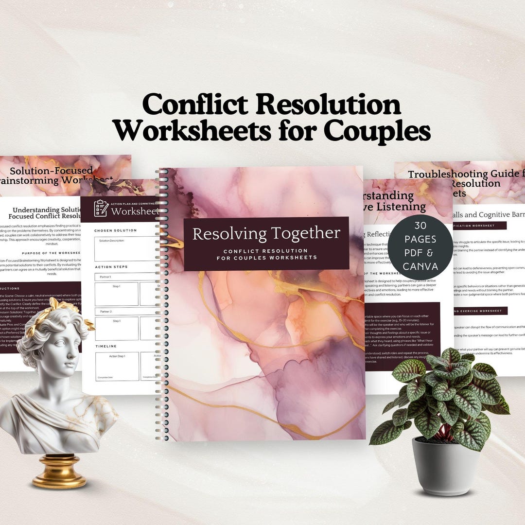 Conflict Resolution Couples Worksheet Marriage Counseling Workbook ...