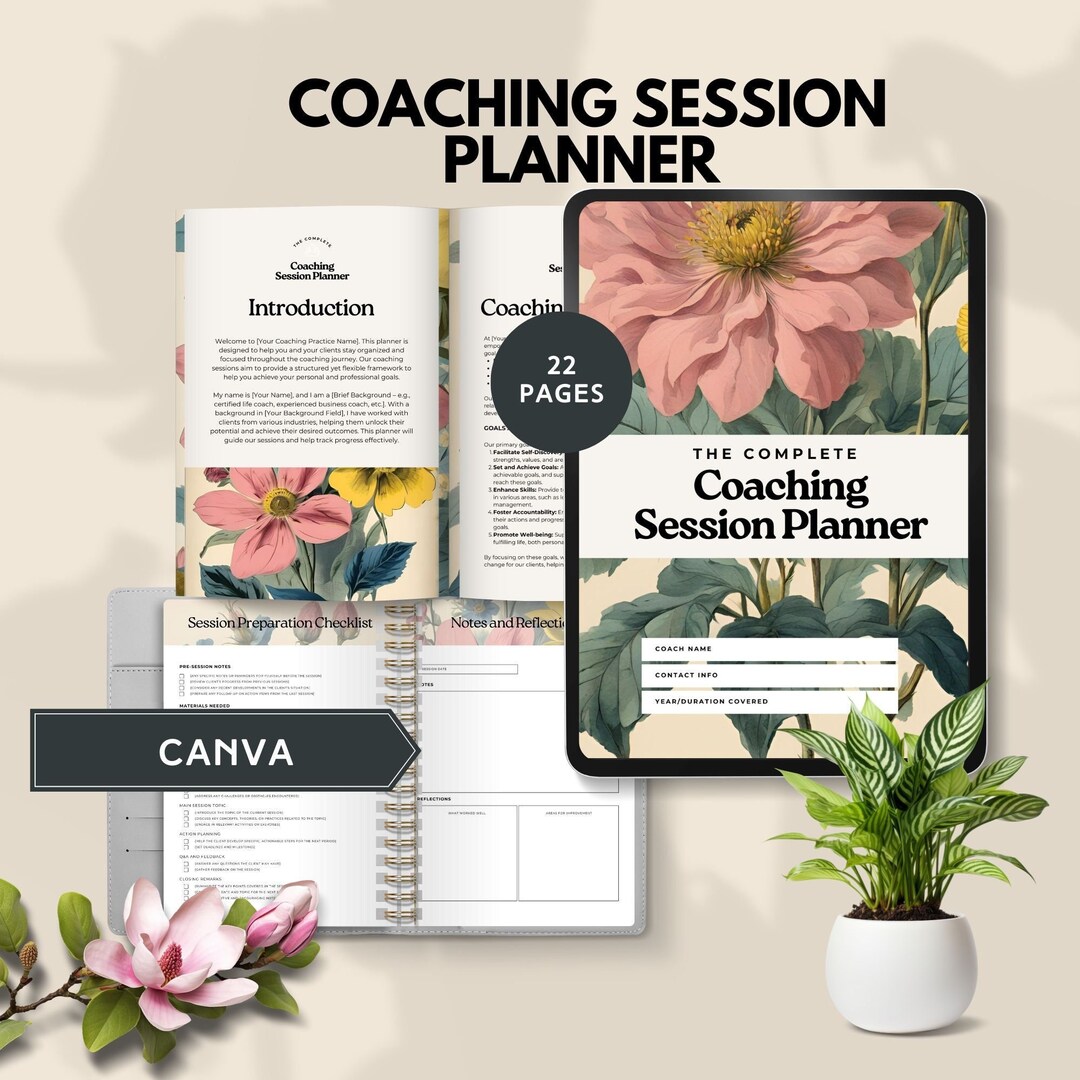 Coaching Session Planner Template Canva Client Session Note Toolkit ...