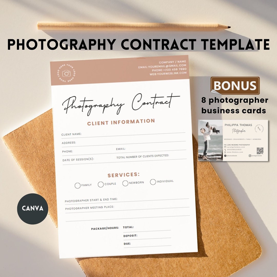 Photography Contract Form Template Digital Photography Contract for ...
